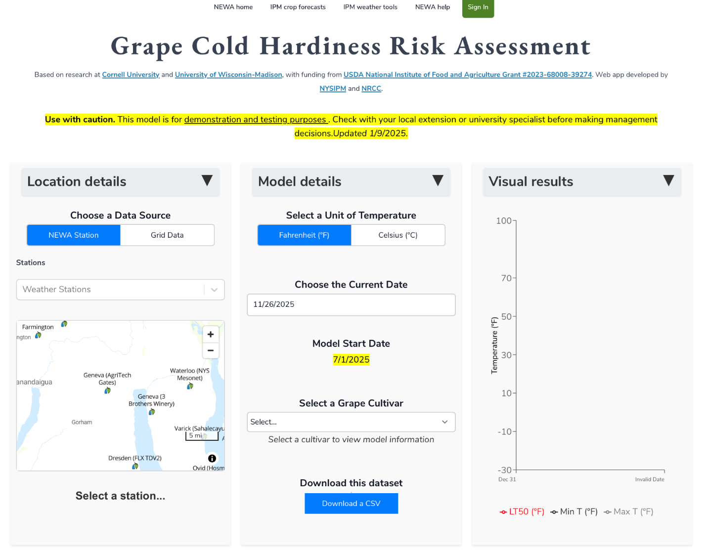 Cold Hardiness Modeling for Grapes: A Grower-Friendly Tool for ...